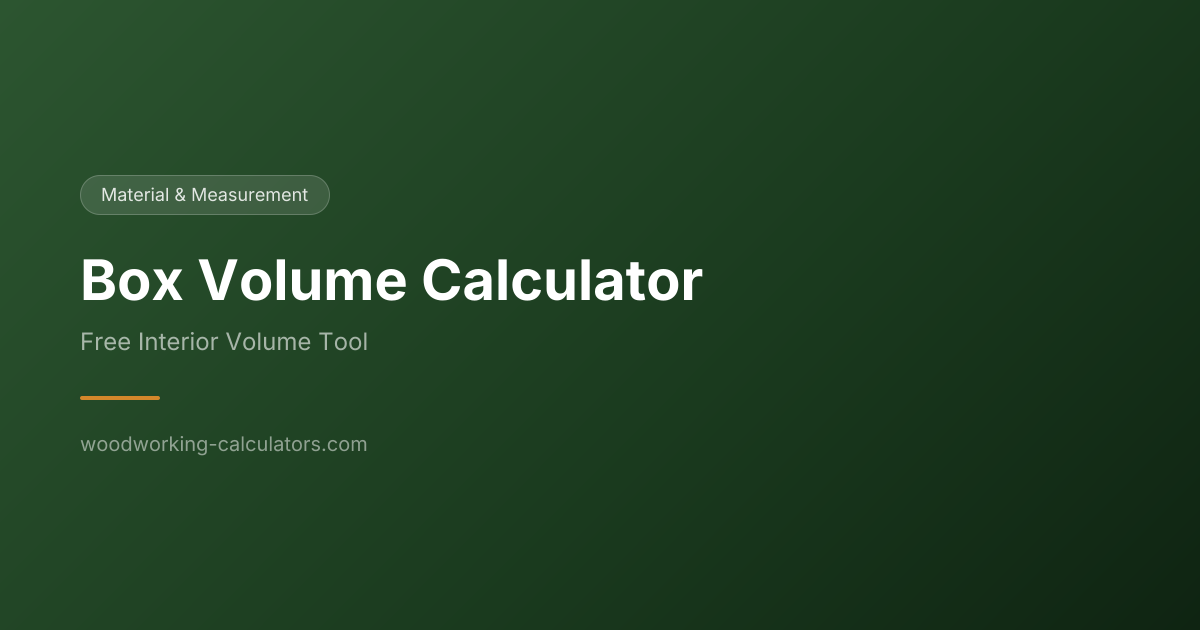 Box Volume Calculator | Interior Size & Material List