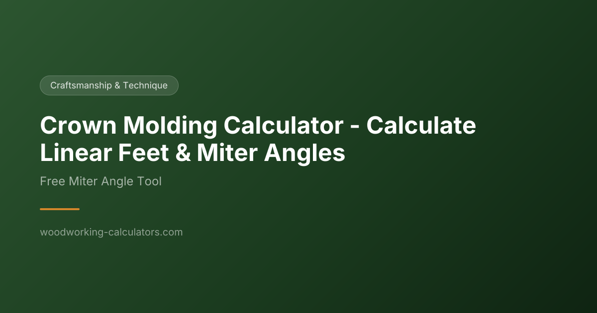 Crown Molding Calculator | Miter, Spring Angle & Linear Feet