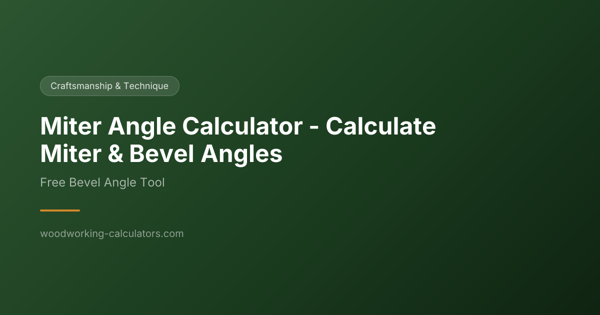 Miter & Compound Angle Calculator — Saw Charts & Crown Molding Guide [2026]