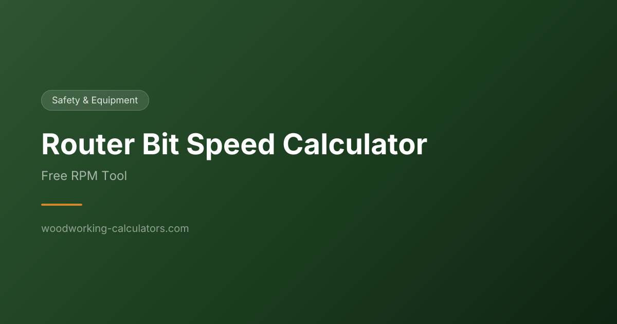 Router Bit Speed Calculator | RPM by Diameter Chart